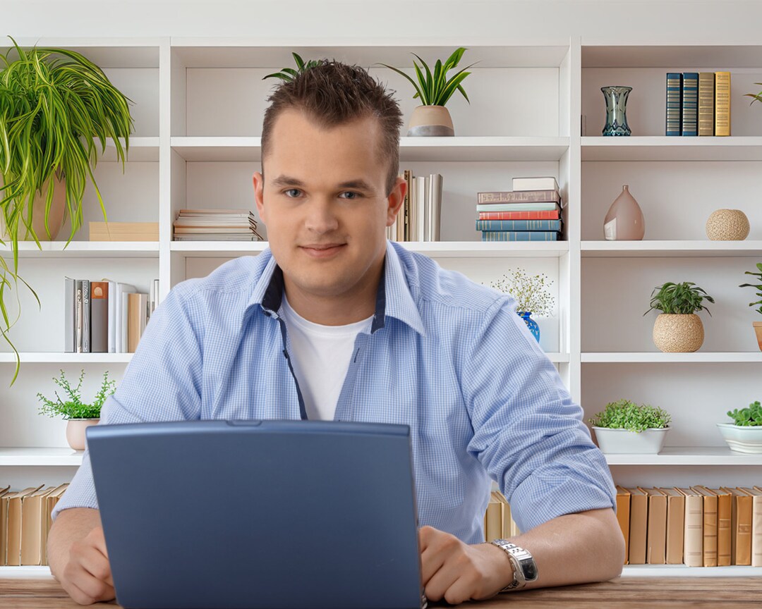 Zoom Background With Plants, Home Office Backdrop, Video Call Backdrop ...