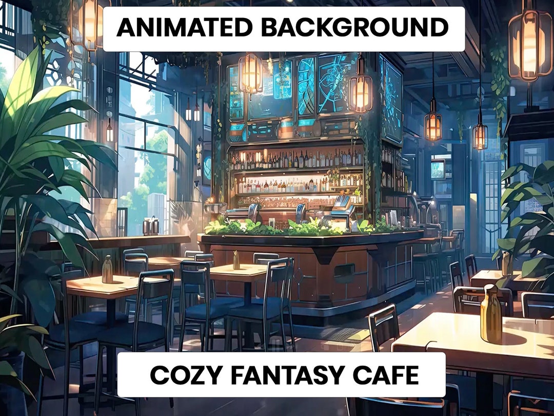 Vtuber Animated Fantasy Cafe Background, Cozy Animated Background for ...