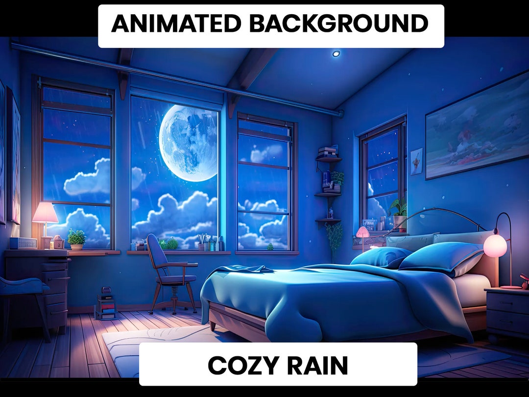 Vtuber Blue Animated Virtual Background Magical Twitch Overlay Vtuber ...