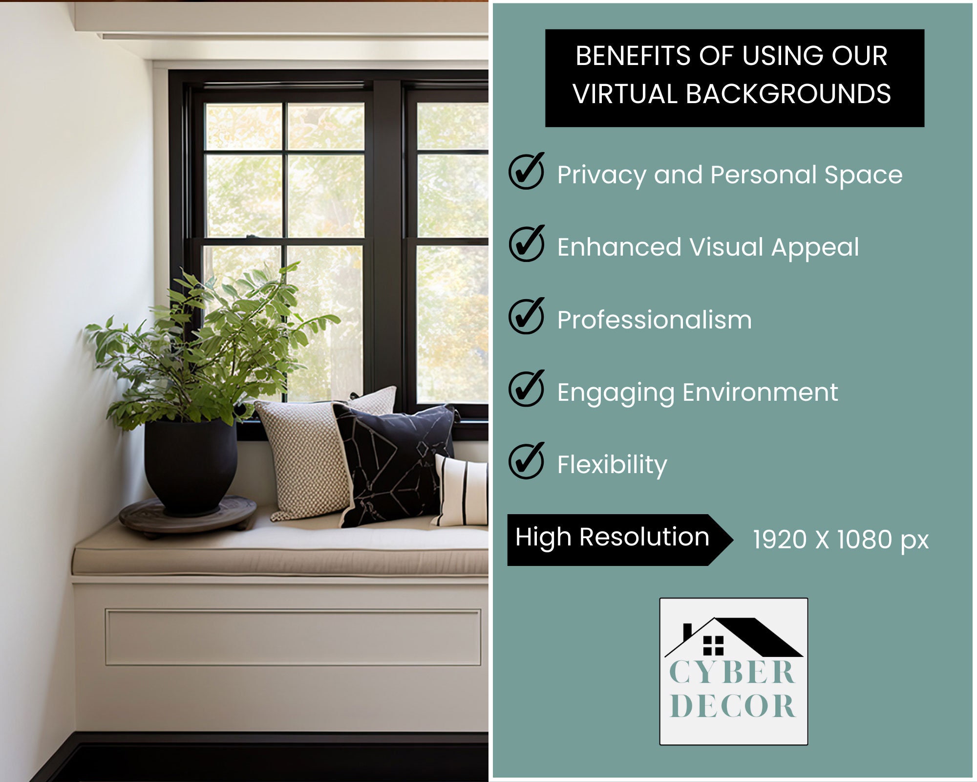 Zoom Office Window Backdrop, Virtual Backdrop, Webex, Professional ...