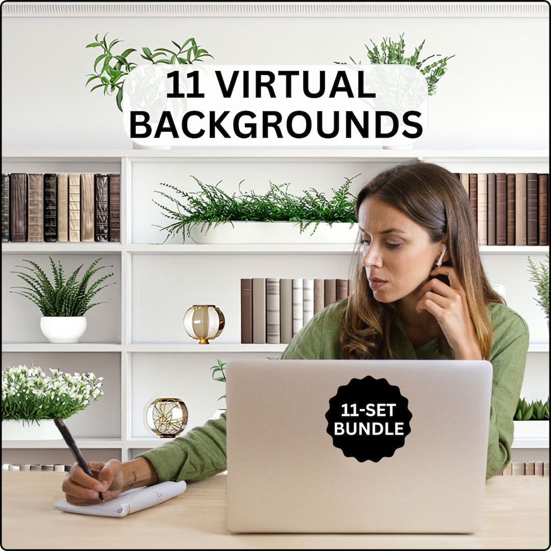 Zoom Backgrounds Home Office Set of 11 Bundle, Virtual Background Zoom ...