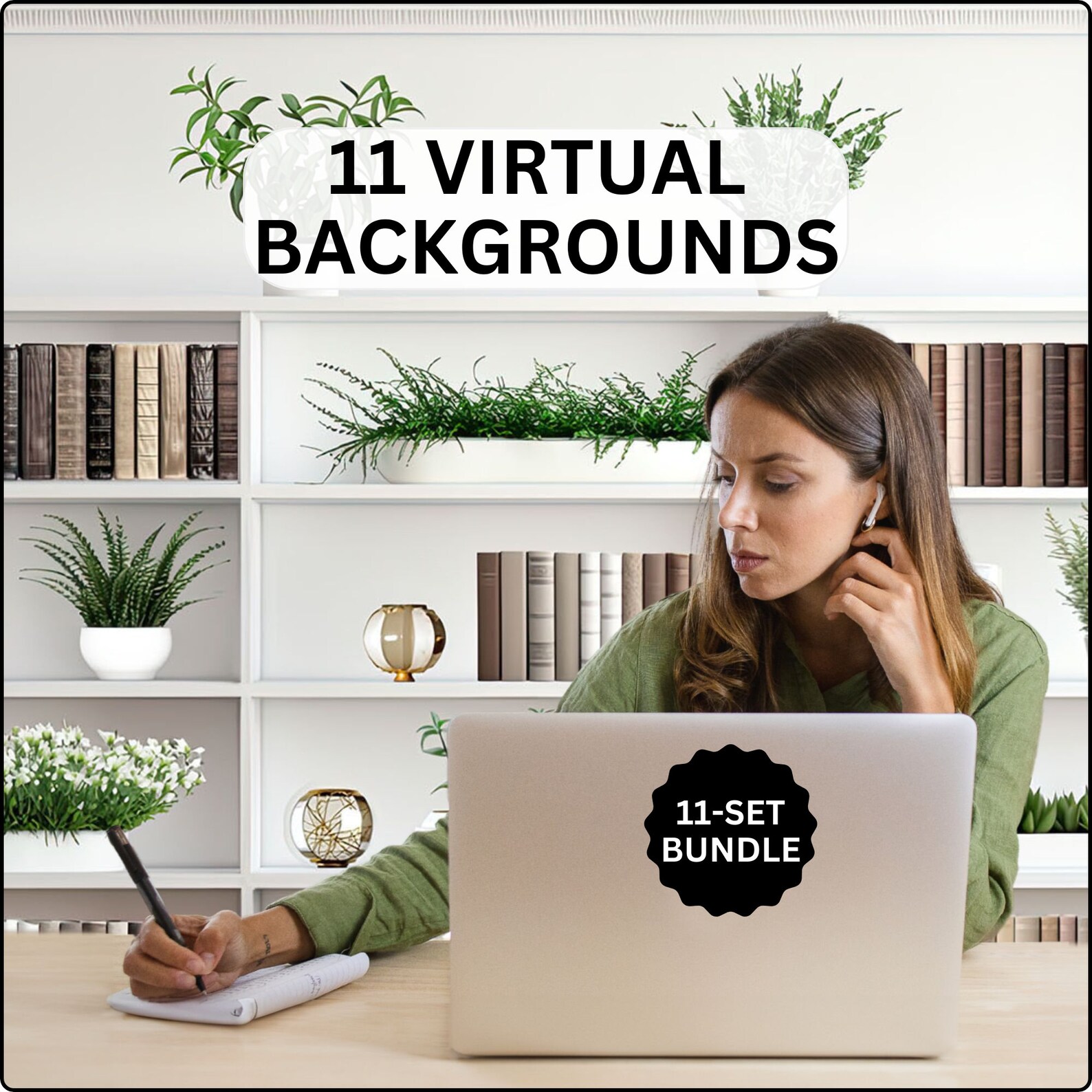 Zoom Backgrounds Home Office Set of 11 Bundle, Virtual Background Zoom ...