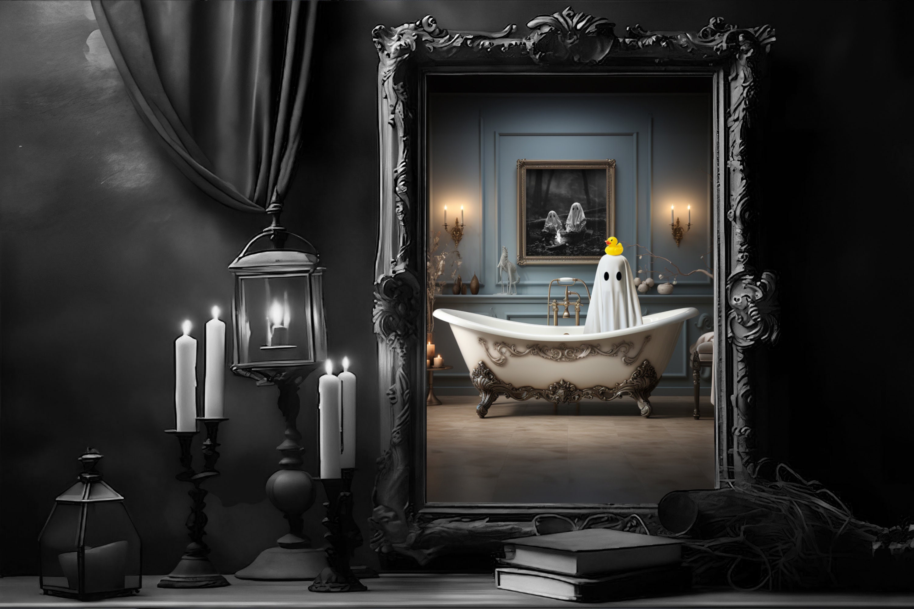 Ghost Bathroom Digital Download Dark Romantic Ghost Standing - Etsy