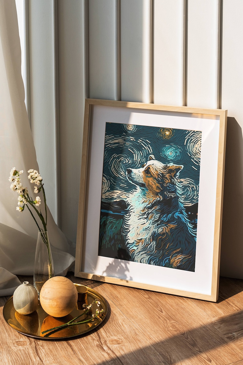 Vincent Van Gogh's the Starry Night Dog Print Van Gogh - Etsy