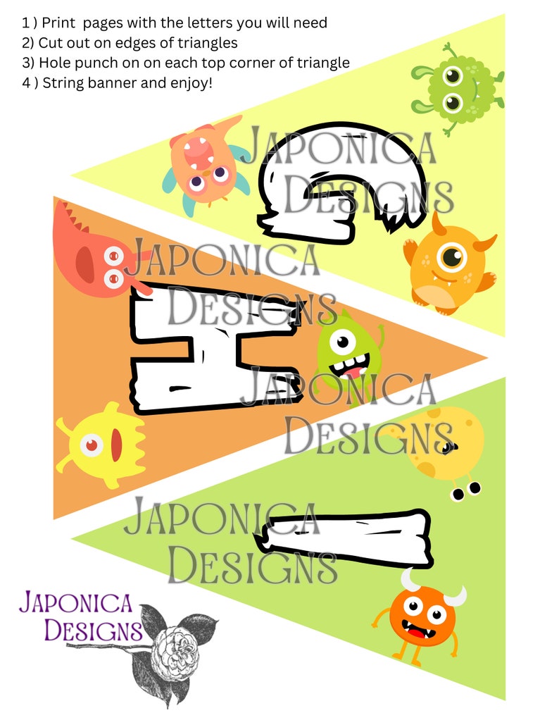 Monster Alphabet & Number Banner Digital Download - Etsy