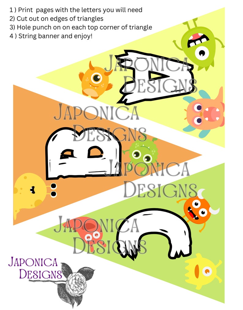 Monster Alphabet & Number Banner Digital Download - Etsy