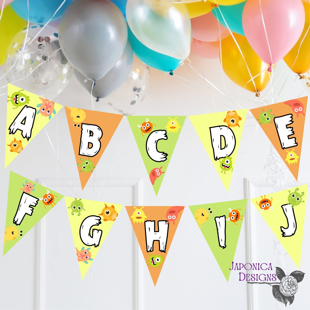 Monster Alphabet & Number Banner Digital Download - Etsy