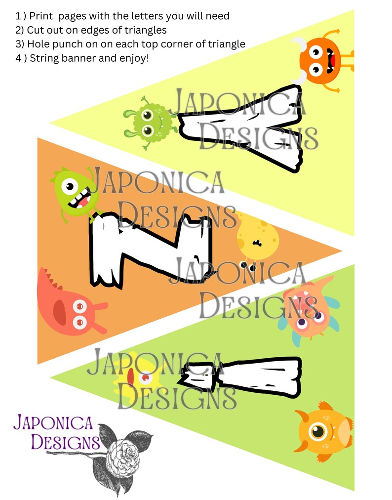 Monster Alphabet & Number Banner Digital Download - Etsy