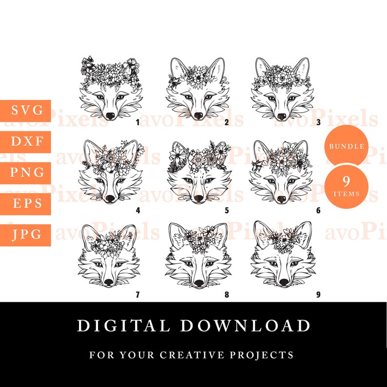 Fox SVG, Cute Fox Svg, Fox Clip Art, Cute Fox Clipart, Cute Fox Vector ...