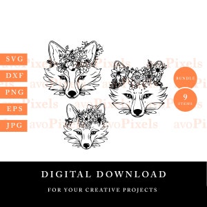 Fox SVG, Cute Fox Svg, Fox Clip Art, Cute Fox Clipart, Cute Fox Vector ...