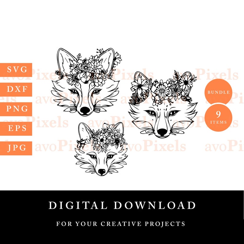 Fox SVG, Cute Fox Svg, Fox Clip Art, Cute Fox Clipart, Cute Fox Vector ...