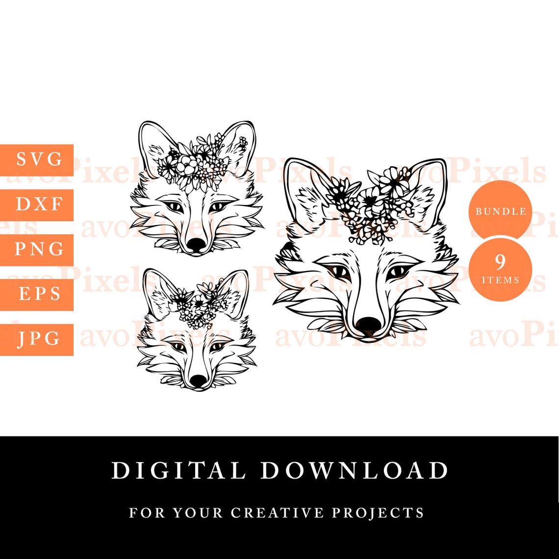 Fox SVG, Cute Fox Svg, Fox Clip Art, Cute Fox Clipart, Cute Fox Vector ...