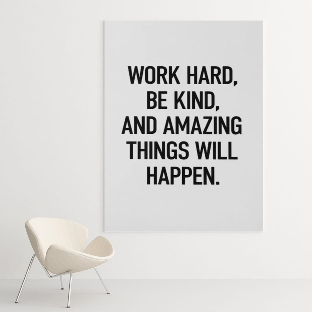Work Hard Quote Poster or Canvas Motivational Quotes Art - Etsy