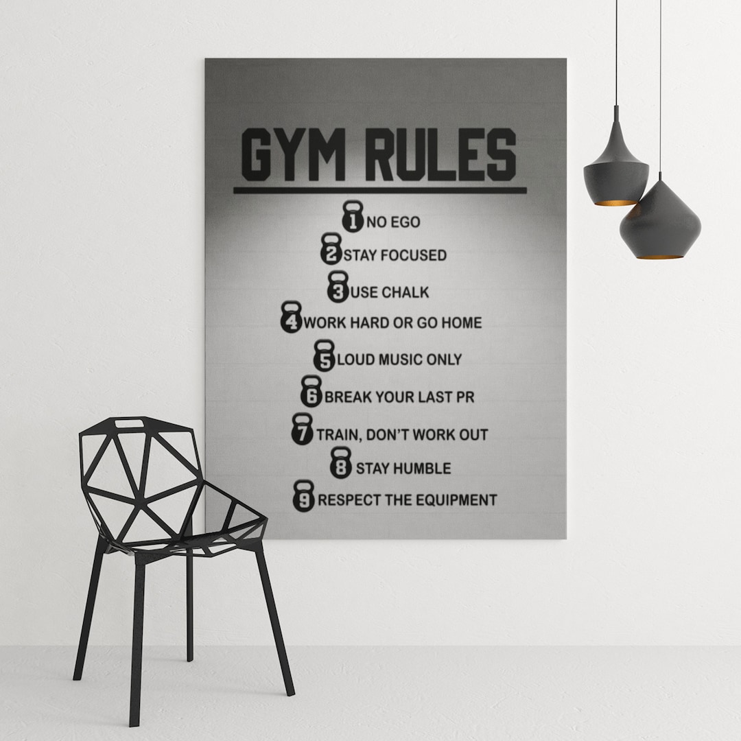 Gym Rules Poster or Canvas Motivational Gym Art Mindset - Etsy UK