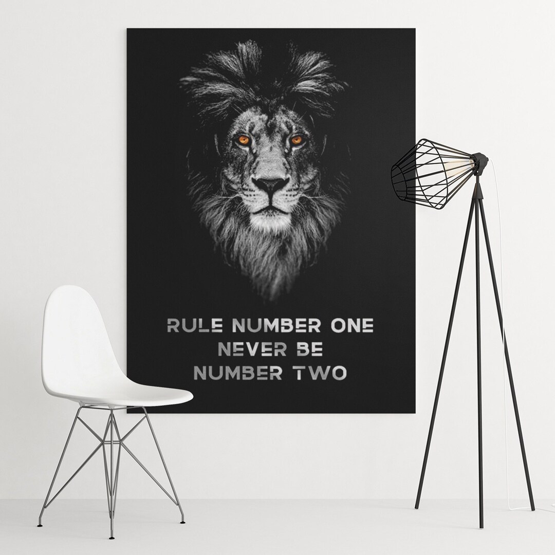 Lion Number 1 Rule Canvas or Poster Lion Art Office - Etsy
