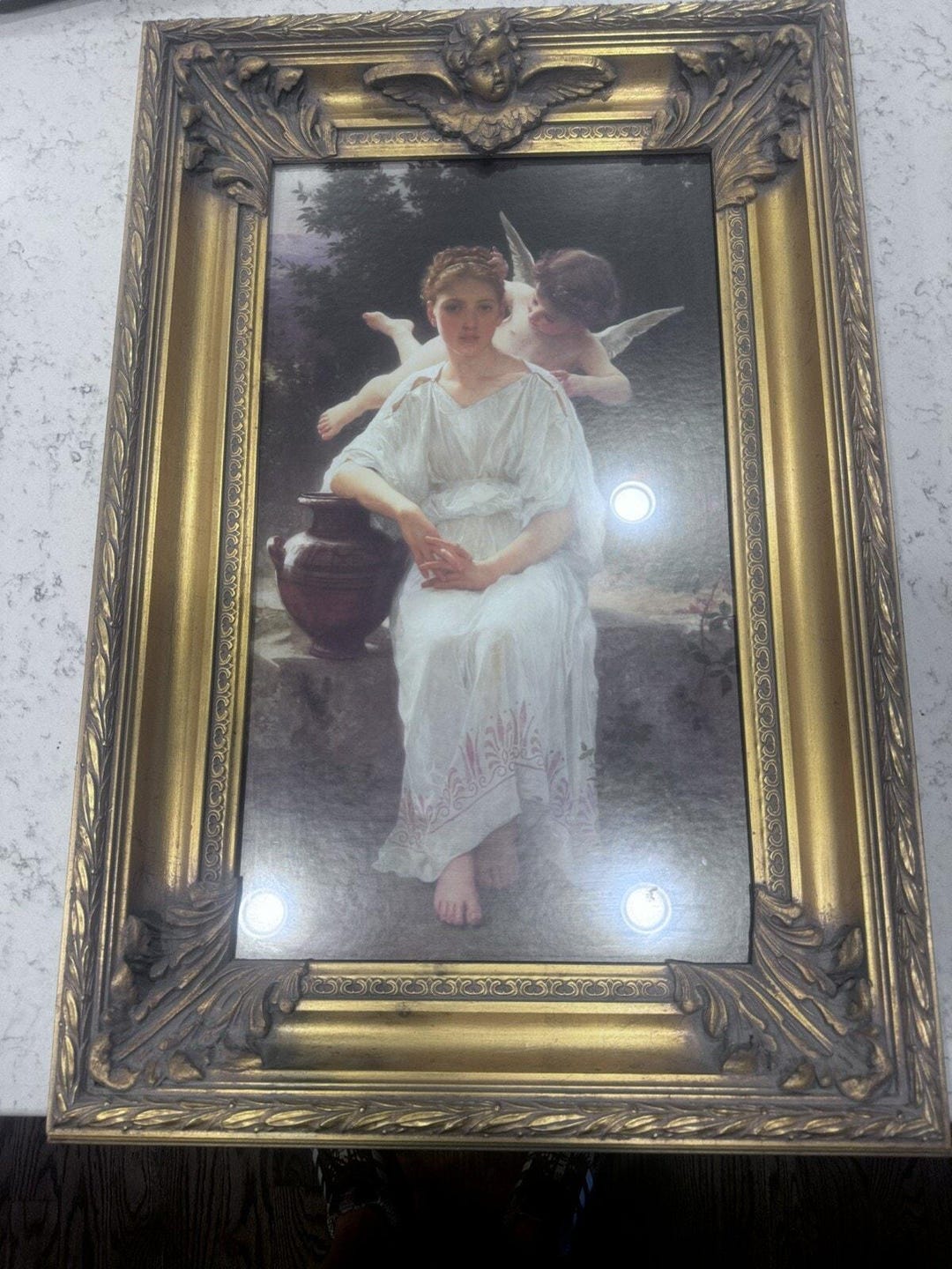 Large 32x22 Antique Gild FRAME Italian Gold Wood Bouguereau Whisperings ...