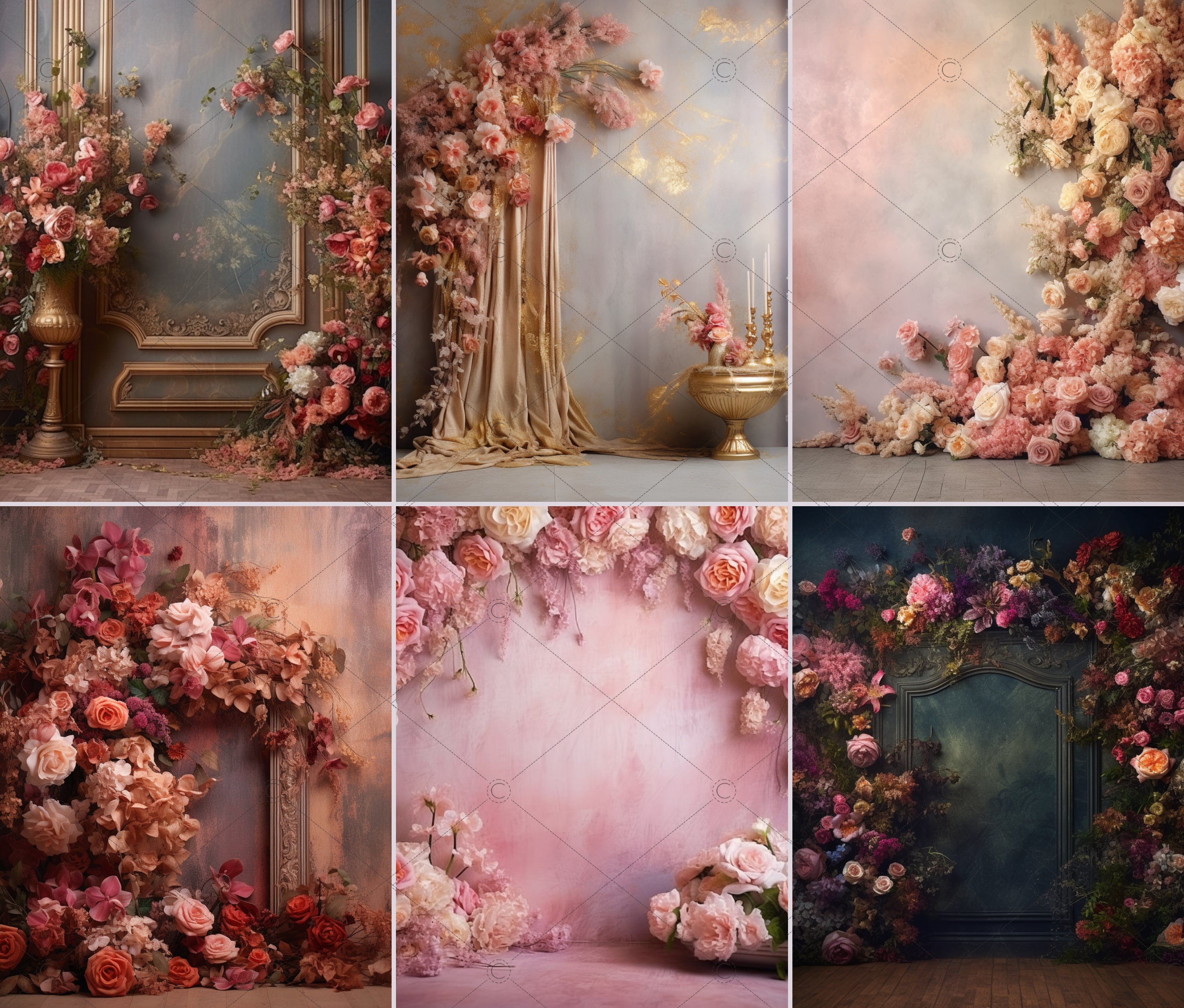 21 Floral Texture Backdrop Overlays, Digital Floral Overlays, Maternity ...