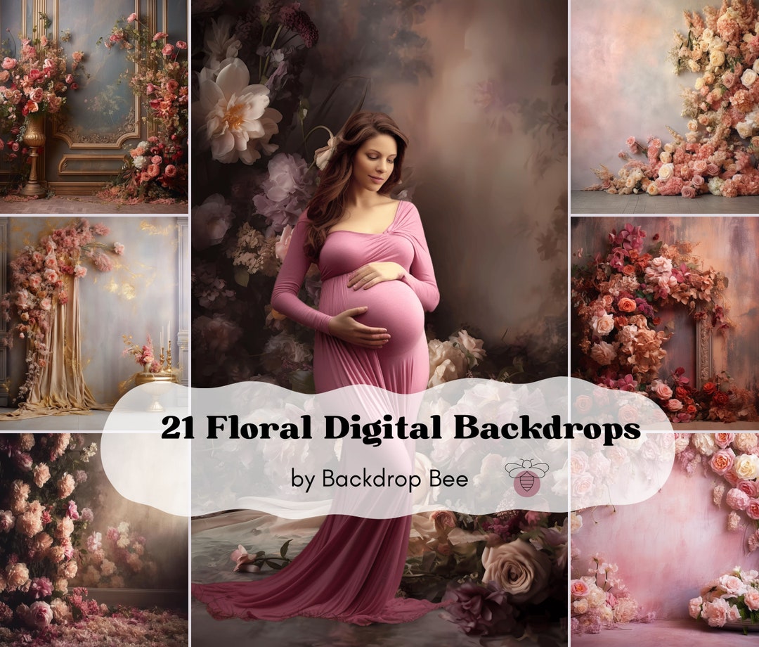 21 Floral Texture Backdrop Overlays, Digital Floral Overlays, Maternity ...