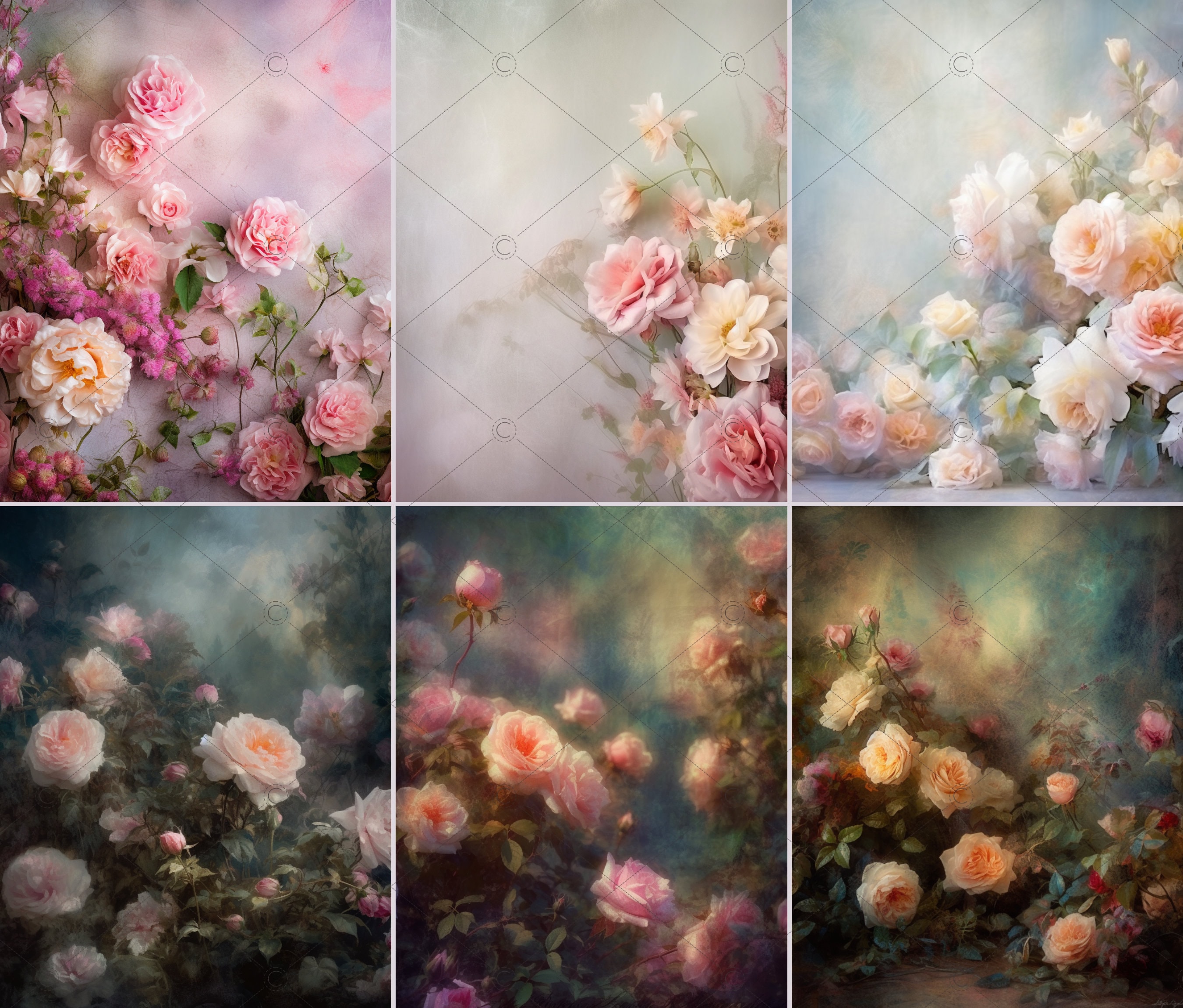 13 Floral Texture Backdrop Overlays, Digital Floral Overlays, Maternity ...