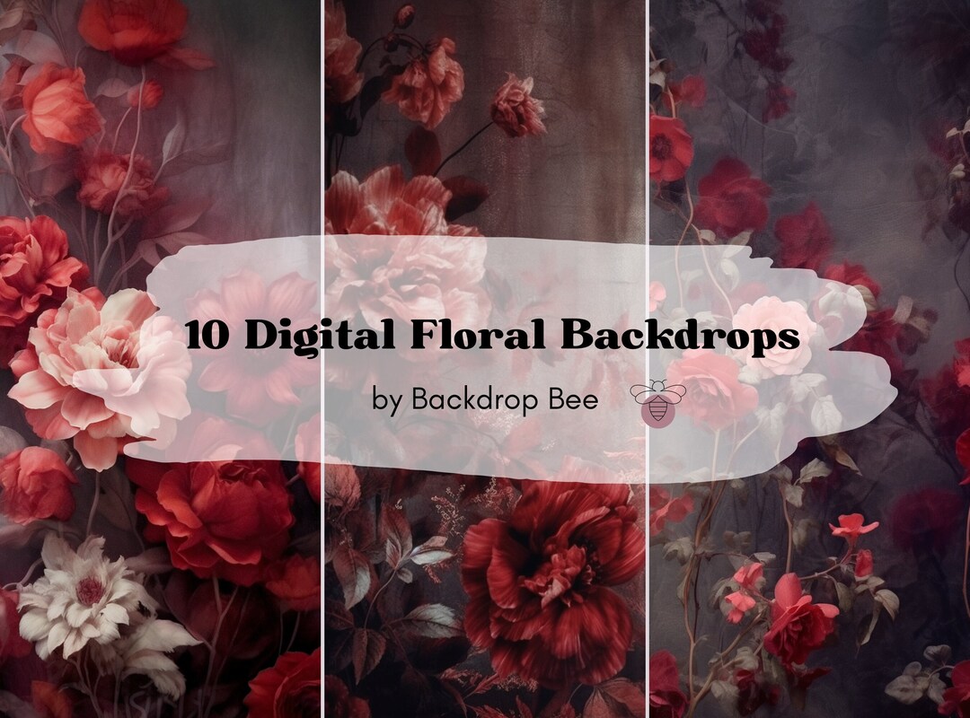10 Fine Art Floral Digital Backdrops, Maternity Backdrop Overlays ...