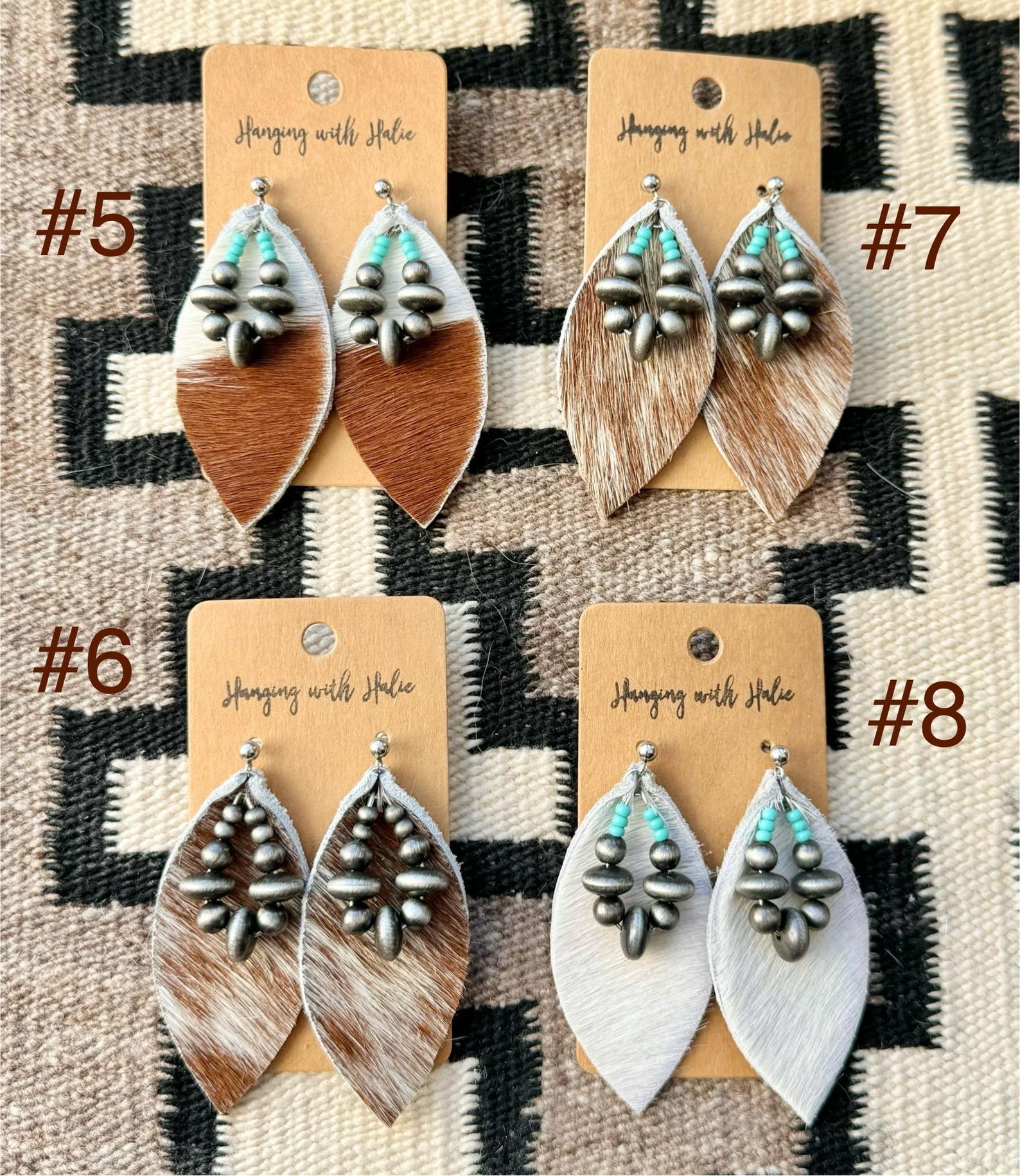 Cowhide Leaf Earrings**new Styles**real Hair on Hide, Western Fashion ...