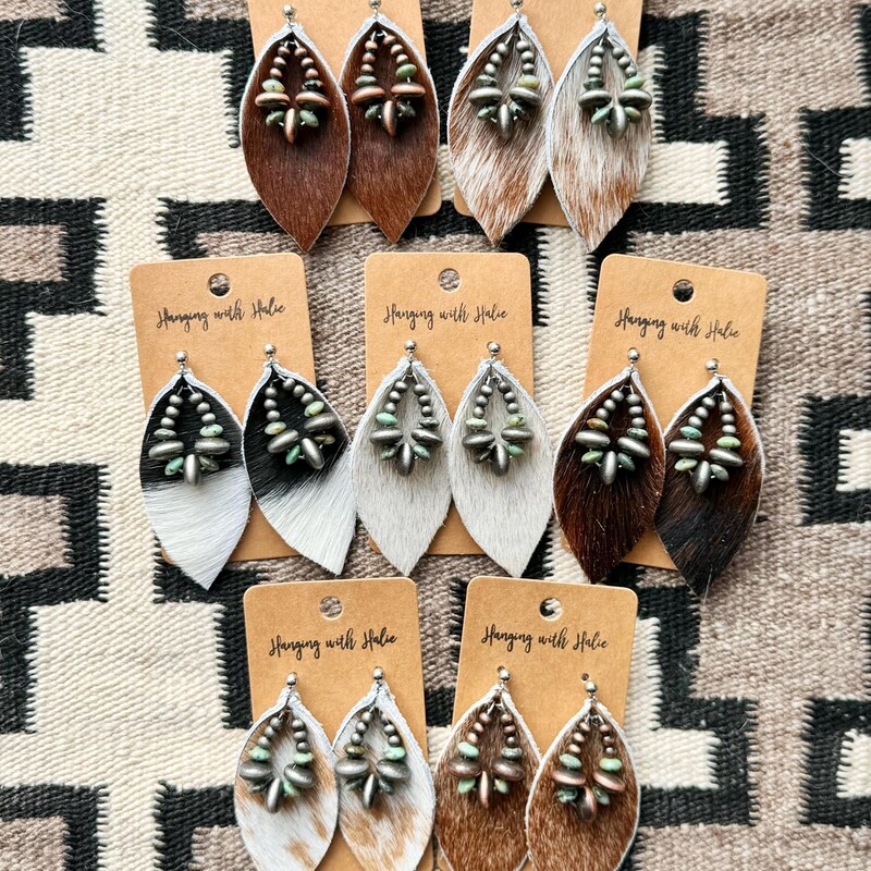 Cow Hide Earrings - Etsy