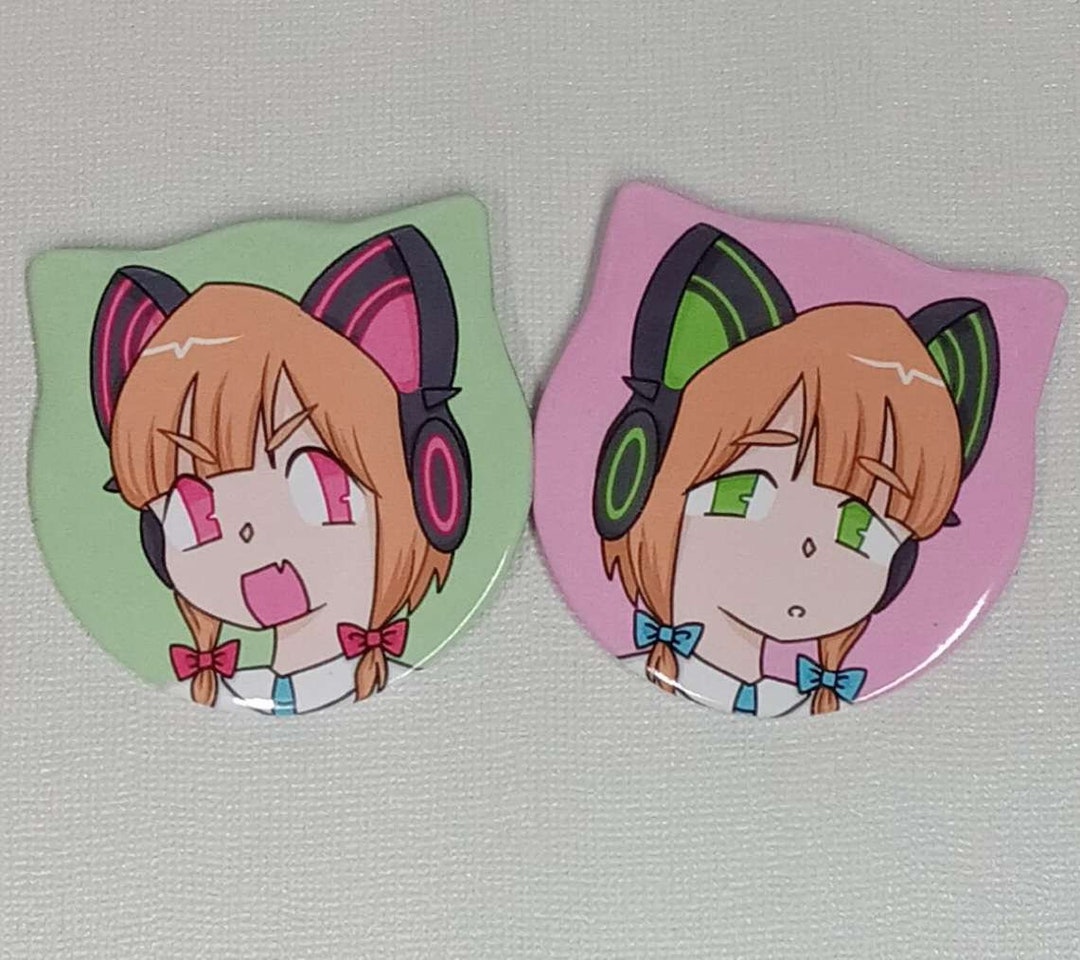 Blue Archive Midori & Momoi Cat Shaped Buttons - Etsy