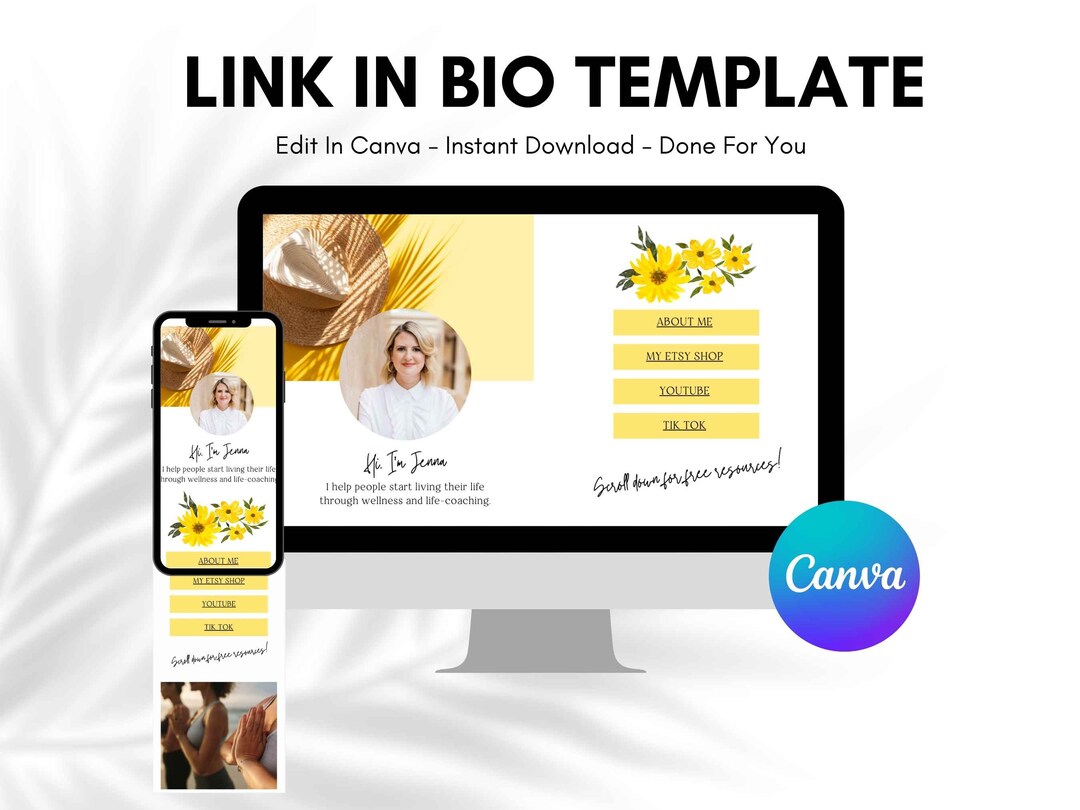 Link in Bio Template Instagram Template Canva Bio Link - Etsy