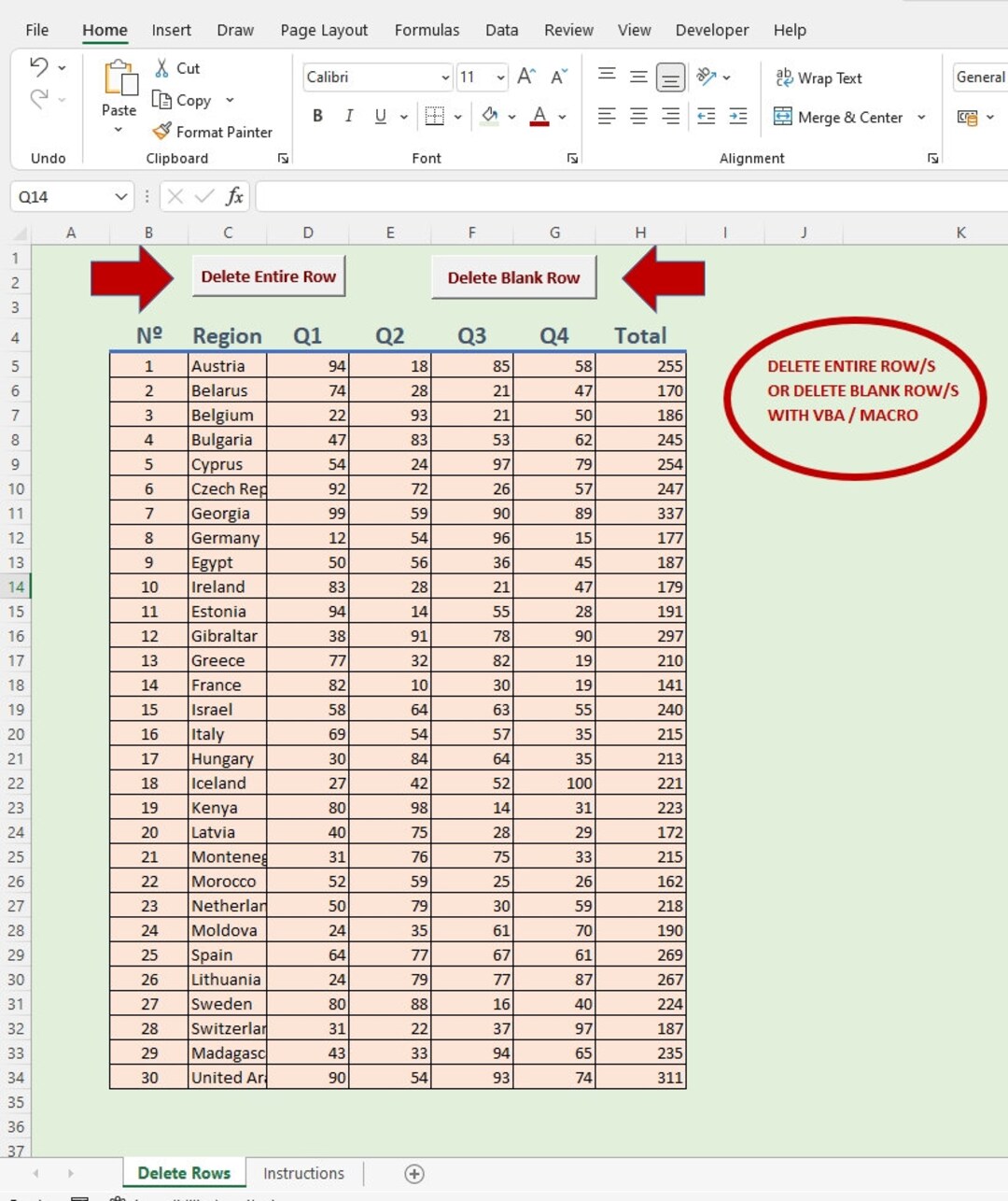 Excel VBA Delete Entire Row s Or Delete Blank Row s With VBA Etsy Canada