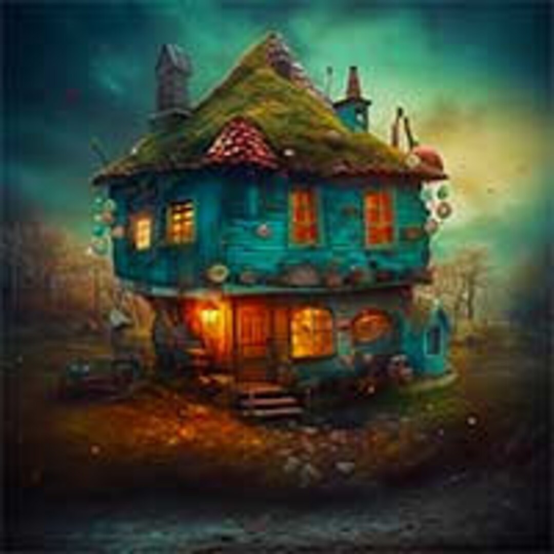 Halloween House Haunted Candy Pumpkin Night Moon Woods Forest Digital ...