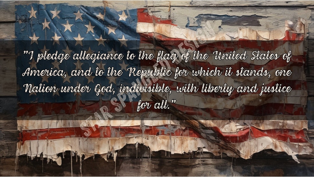 American Flag With Pledge of Allegiance Overlay. Ai-generated High ...