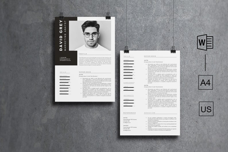 Creative Resume Template Word, CV Template, Modern Resume and Letter ...