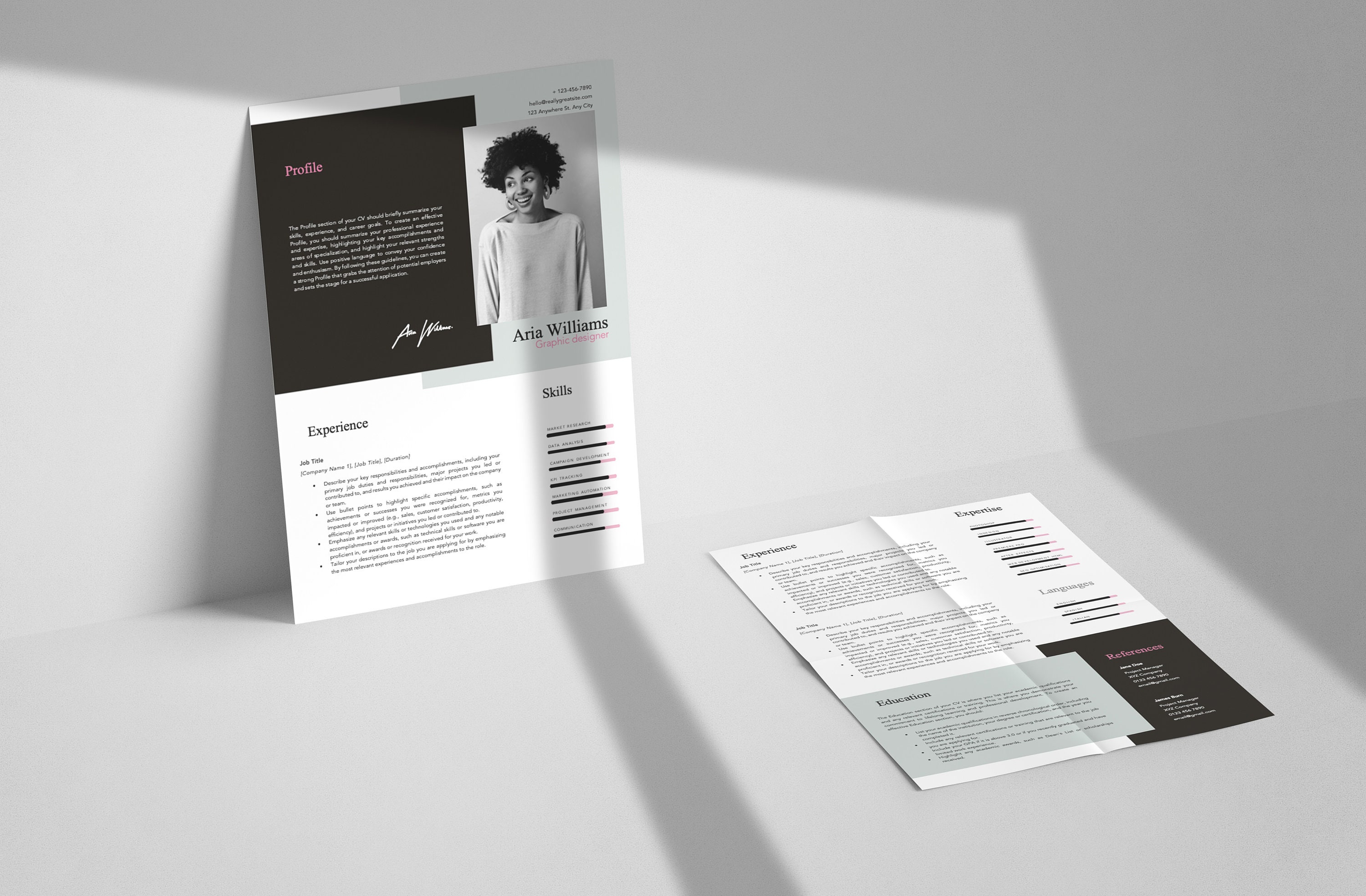 Creative Resume Template Word, CV Template, Modern Resume and Letter ...