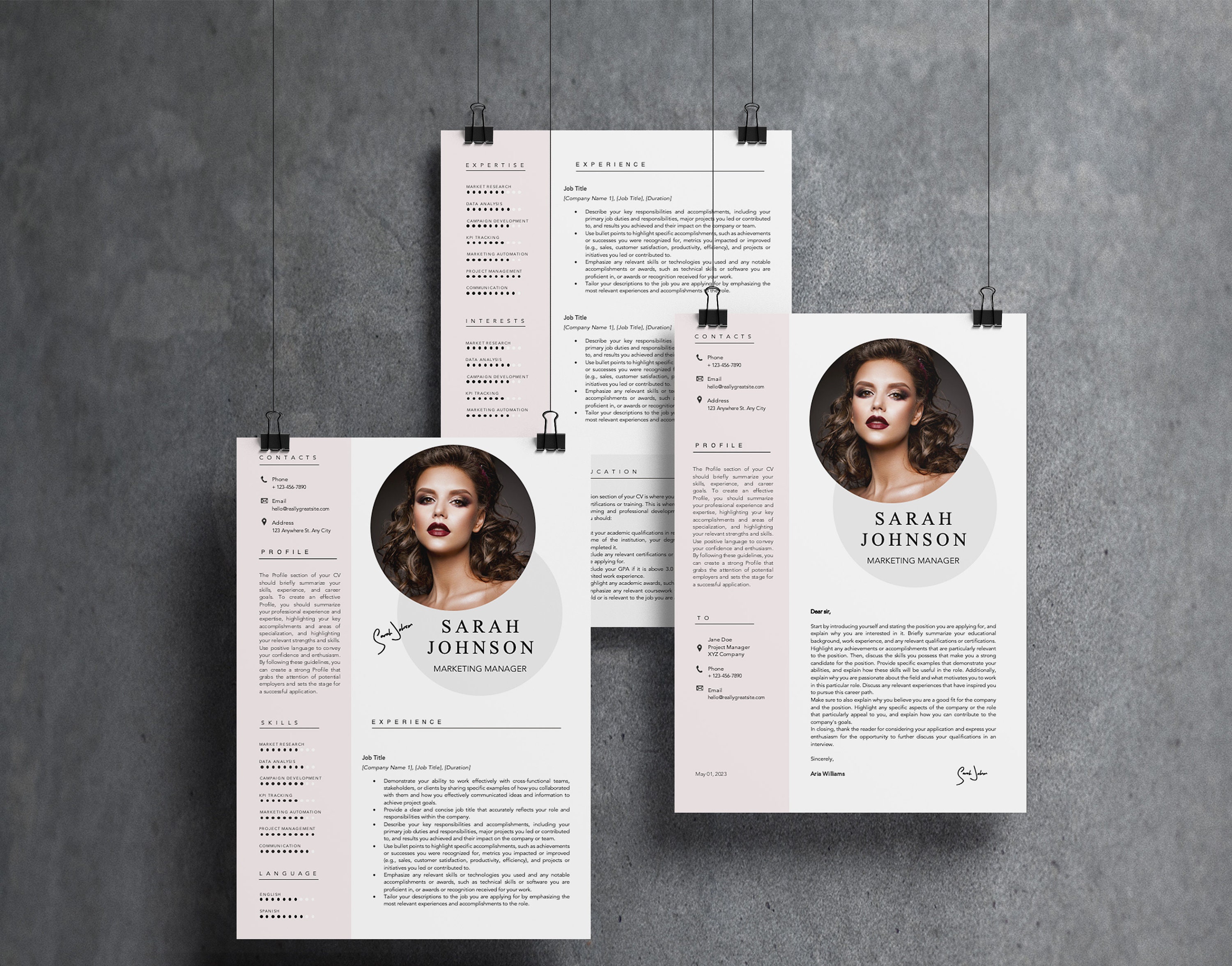 Creative Resume Template Word, CV Template, Modern Resume and Letter ...