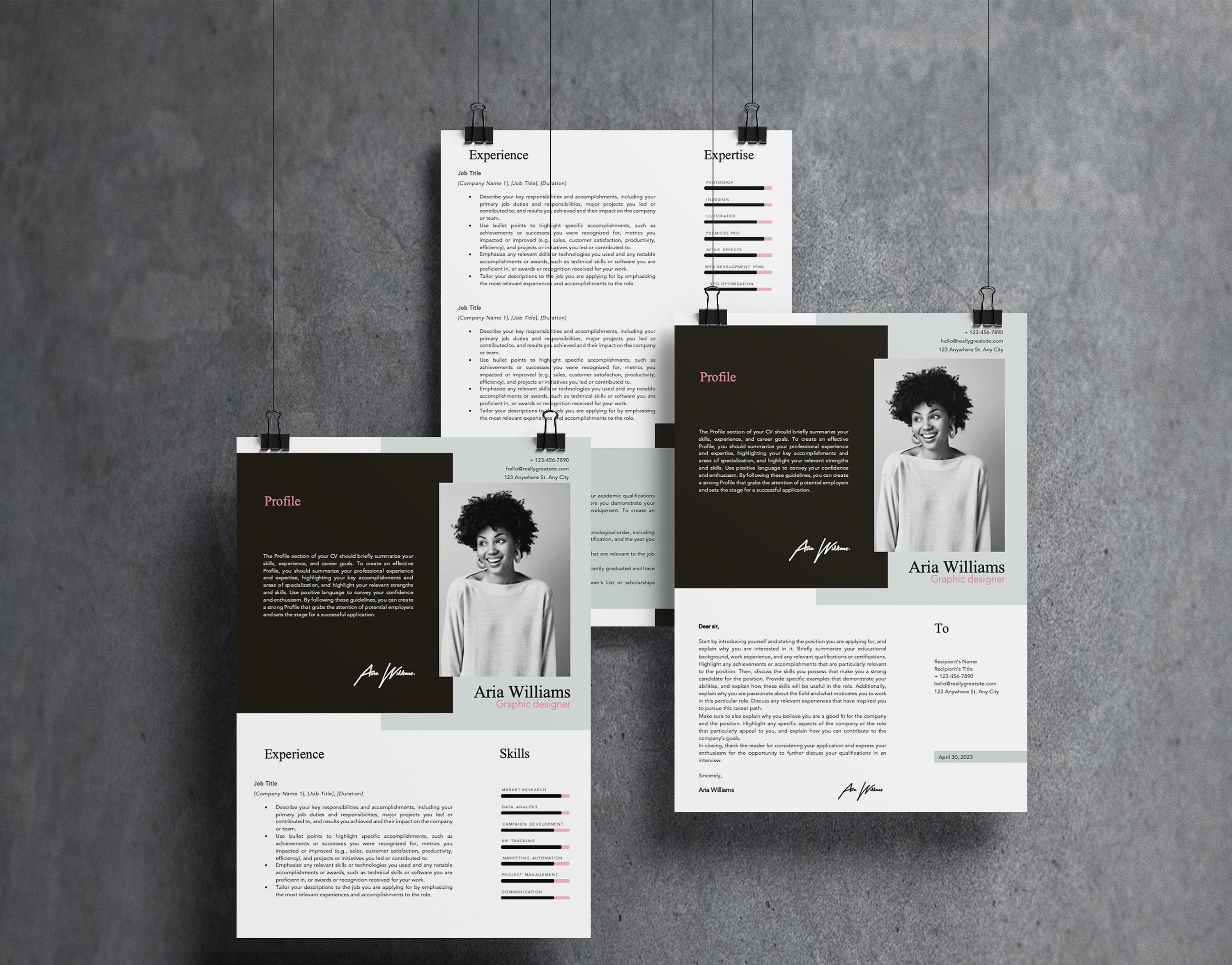 Creative Resume Template Word, CV Template, Modern Resume and Letter ...