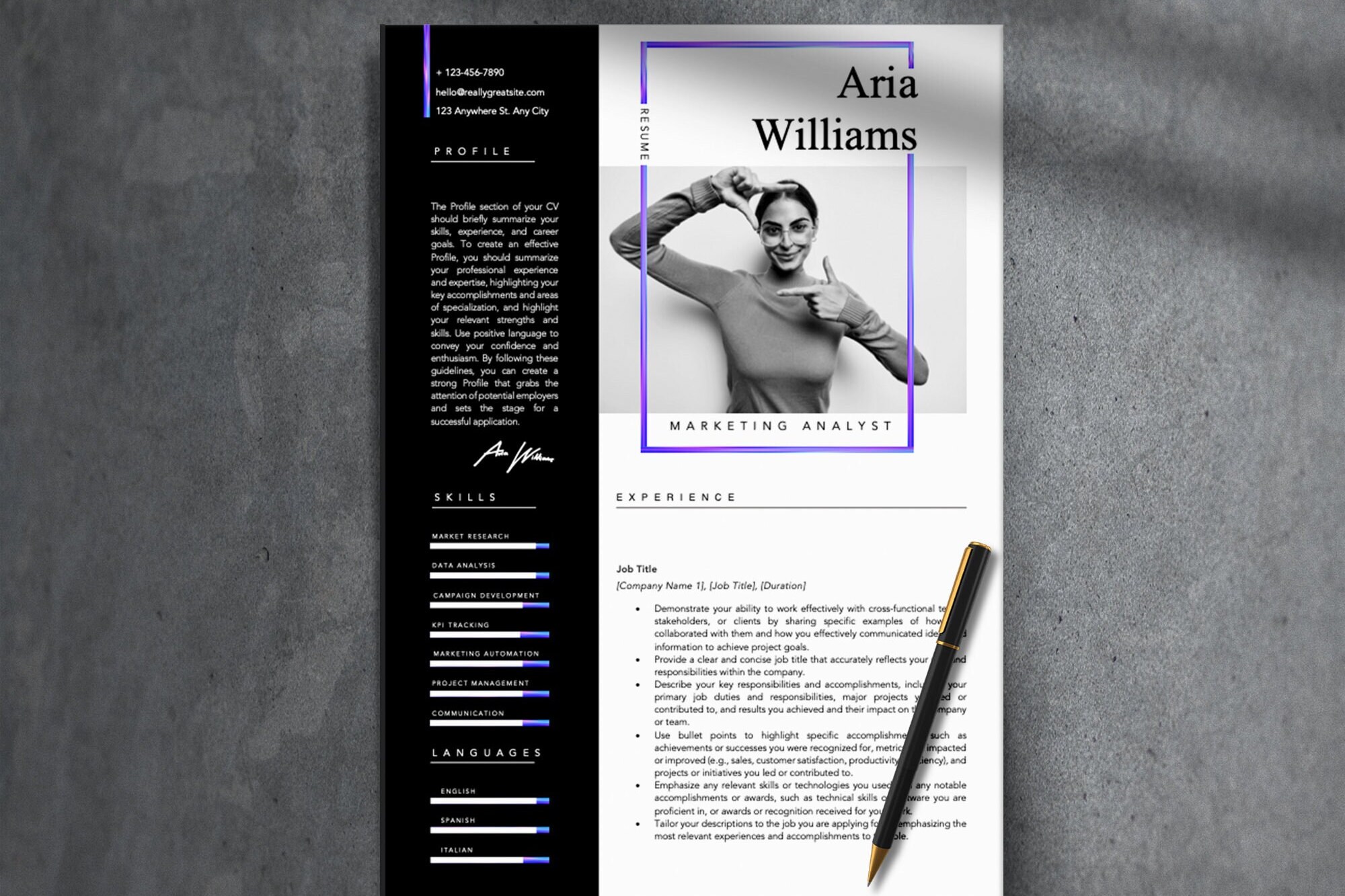 Creative Resume Template Word, CV Template, Modern Resume and Letter ...