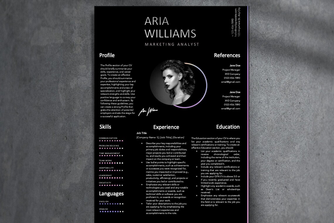 Creative Resume Template Word, CV Template, Modern Resume and Letter ...