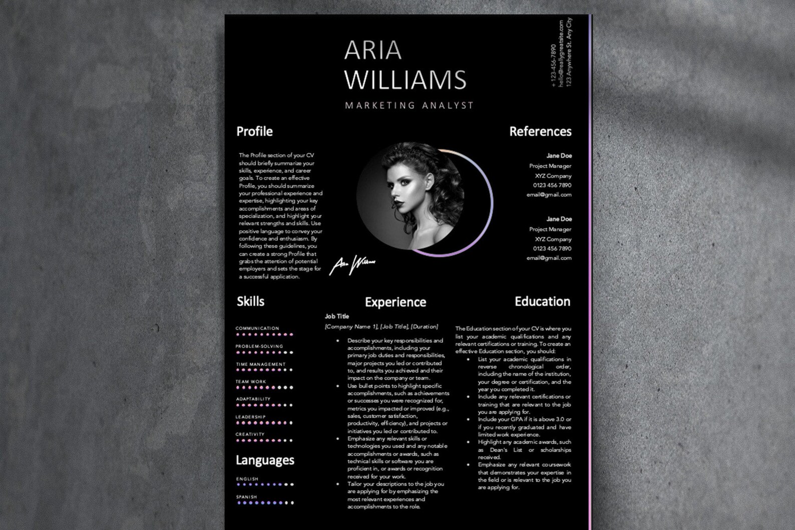 Creative Resume Template Word, CV Template, Modern Resume and Letter ...