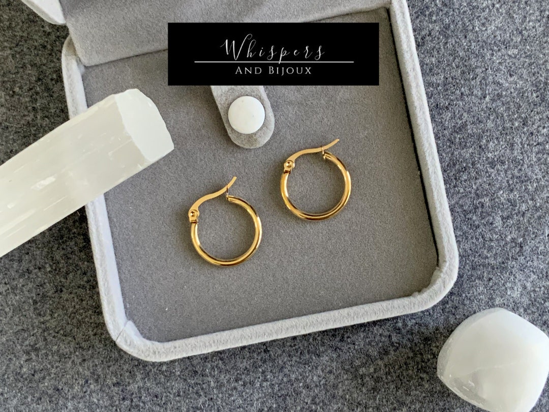 20mm Golden Hoops | 18k Gold Plating | Hypoallergenic Stainless Steel ...