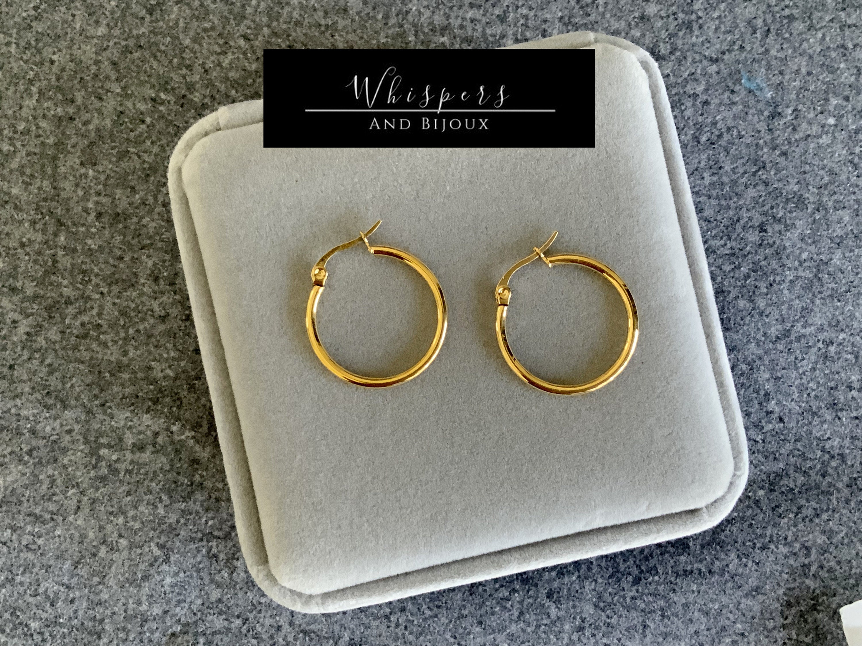 25mm Golden Hoops | 18k Gold Plating | Hypoallergenic Stainless Steel ...