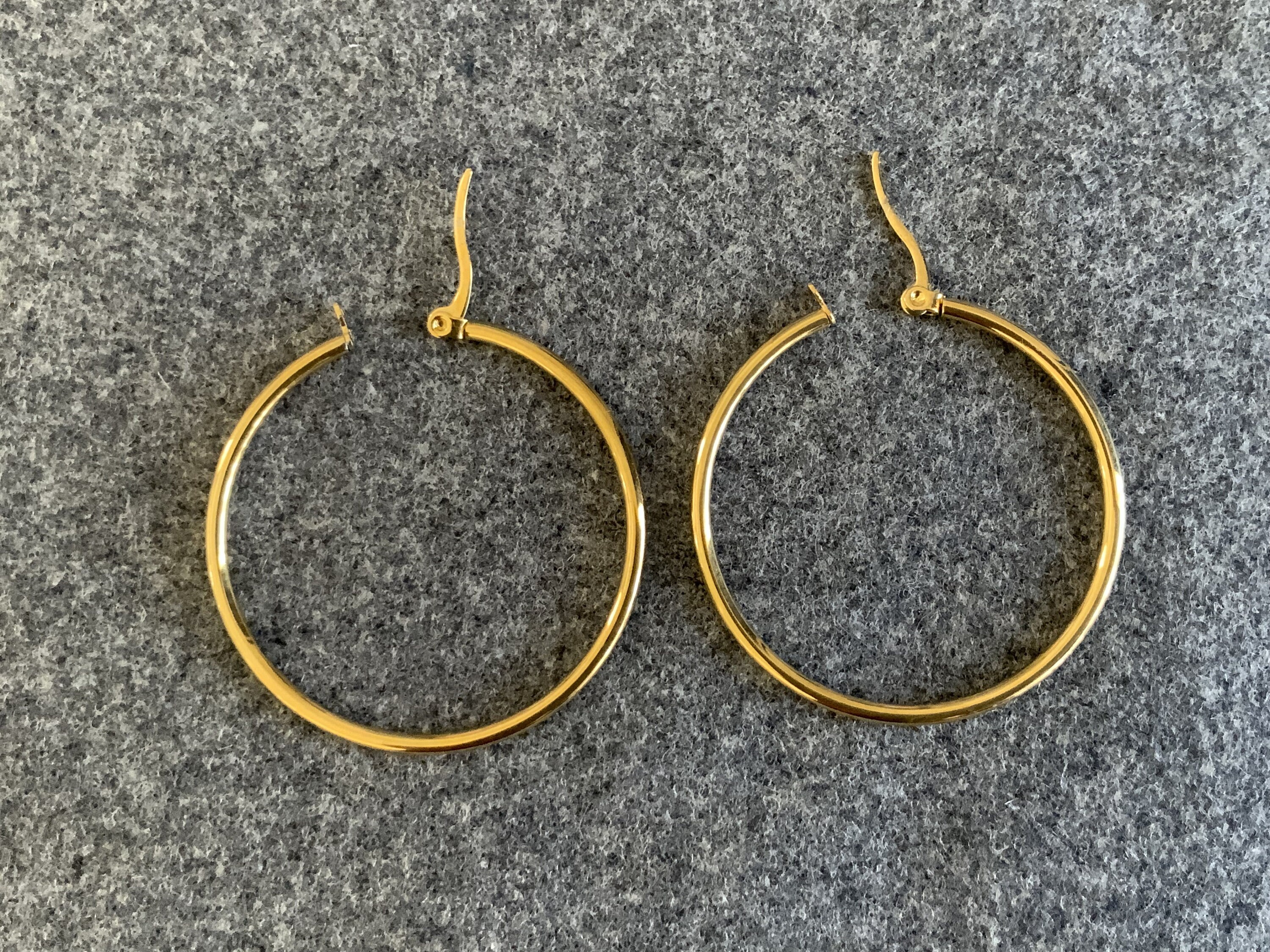 40mm Golden Hoops | 18k Gold Plating | Hypoallergenic Stainless Steel ...