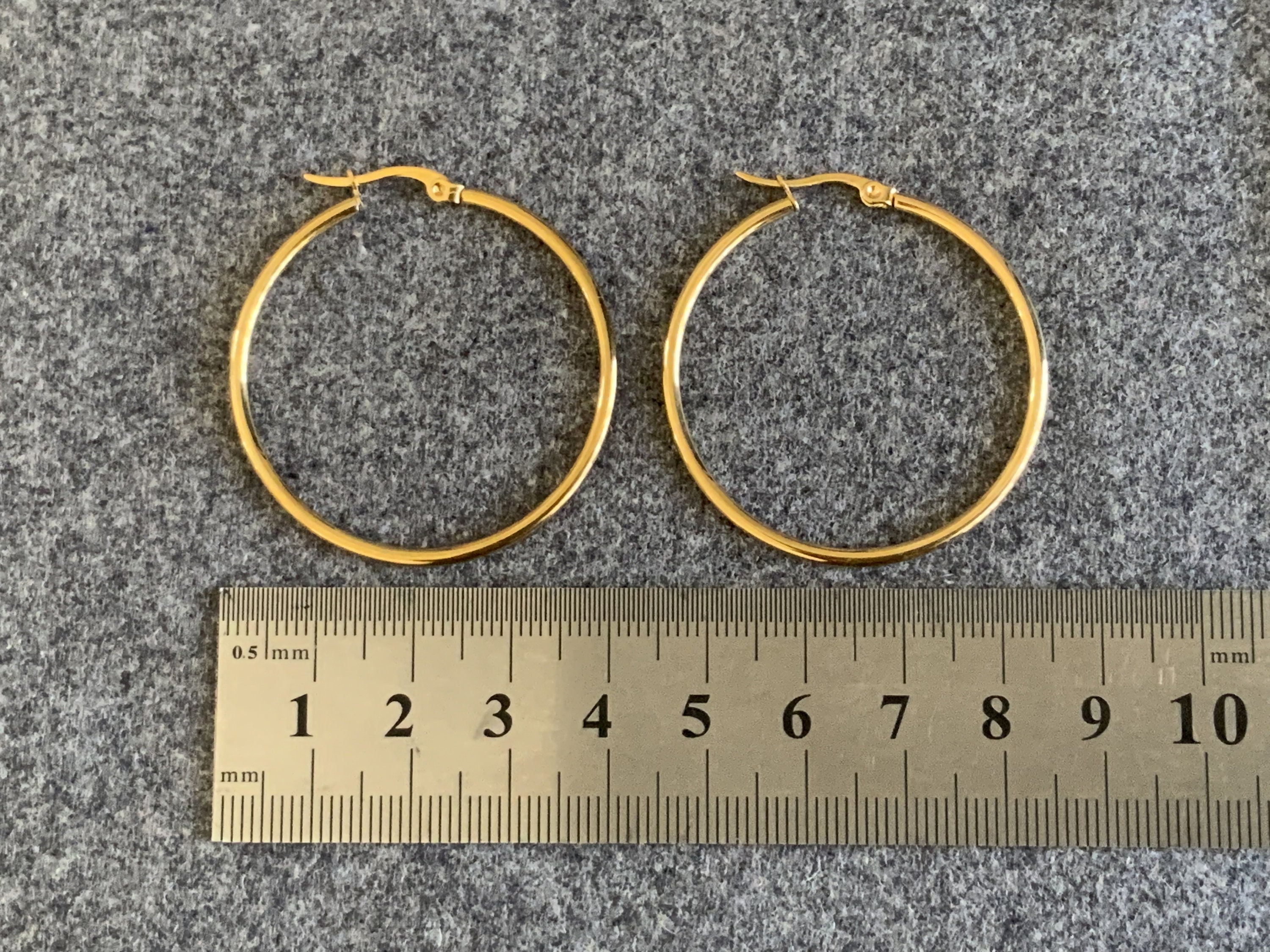 40mm Golden Hoops | 18k Gold Plating | Hypoallergenic Stainless Steel ...