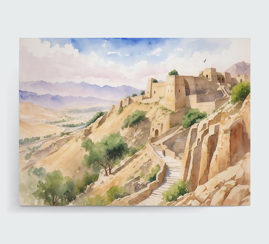 Ranikot Fort Painting Pakistan Painting Watercolor Painting - Etsy