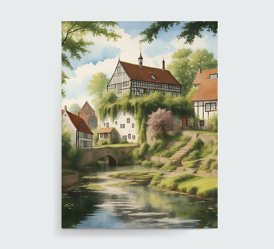Den Gamle by Painting Denmark Painting Watercolor Painting Art Digital ...