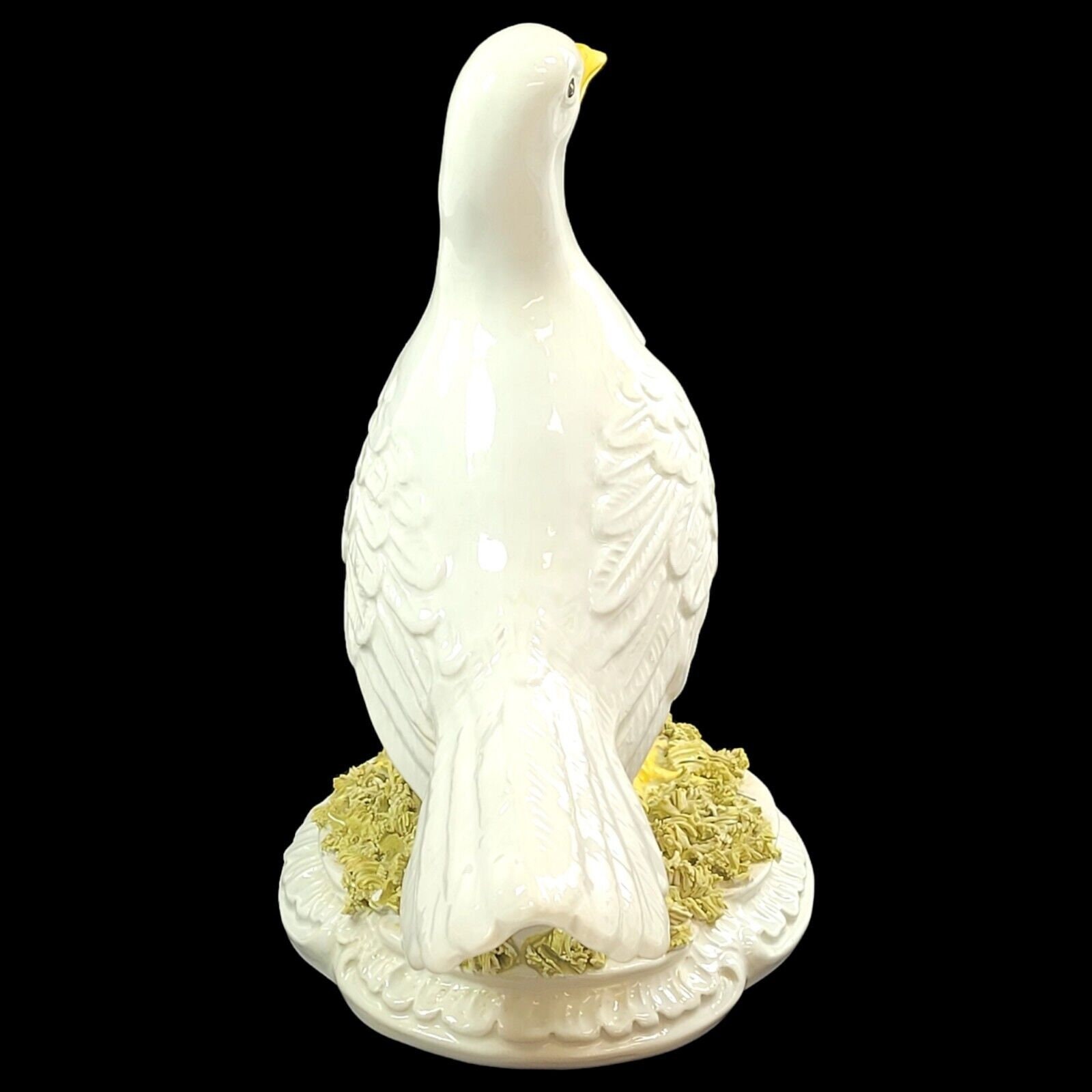 Dove Statue Italian Porcelain 9 in Bird Figurine Scroll Frill - Etsy