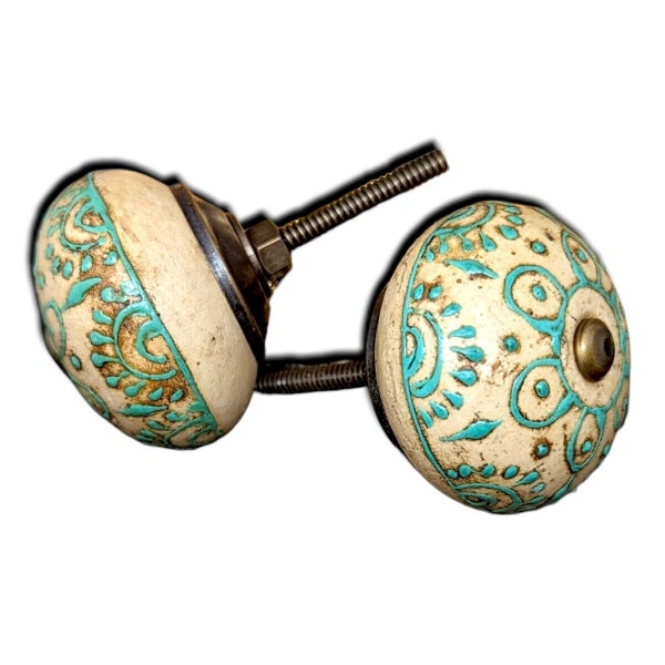 Teal Knobs - Etsy