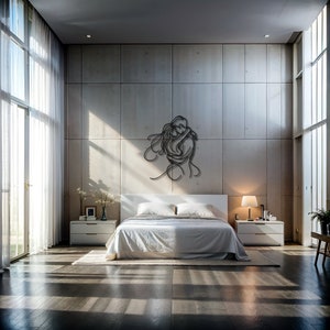 Modern Couple Embrace Metal Wall Art Contemporary Romantic Home Decor ...