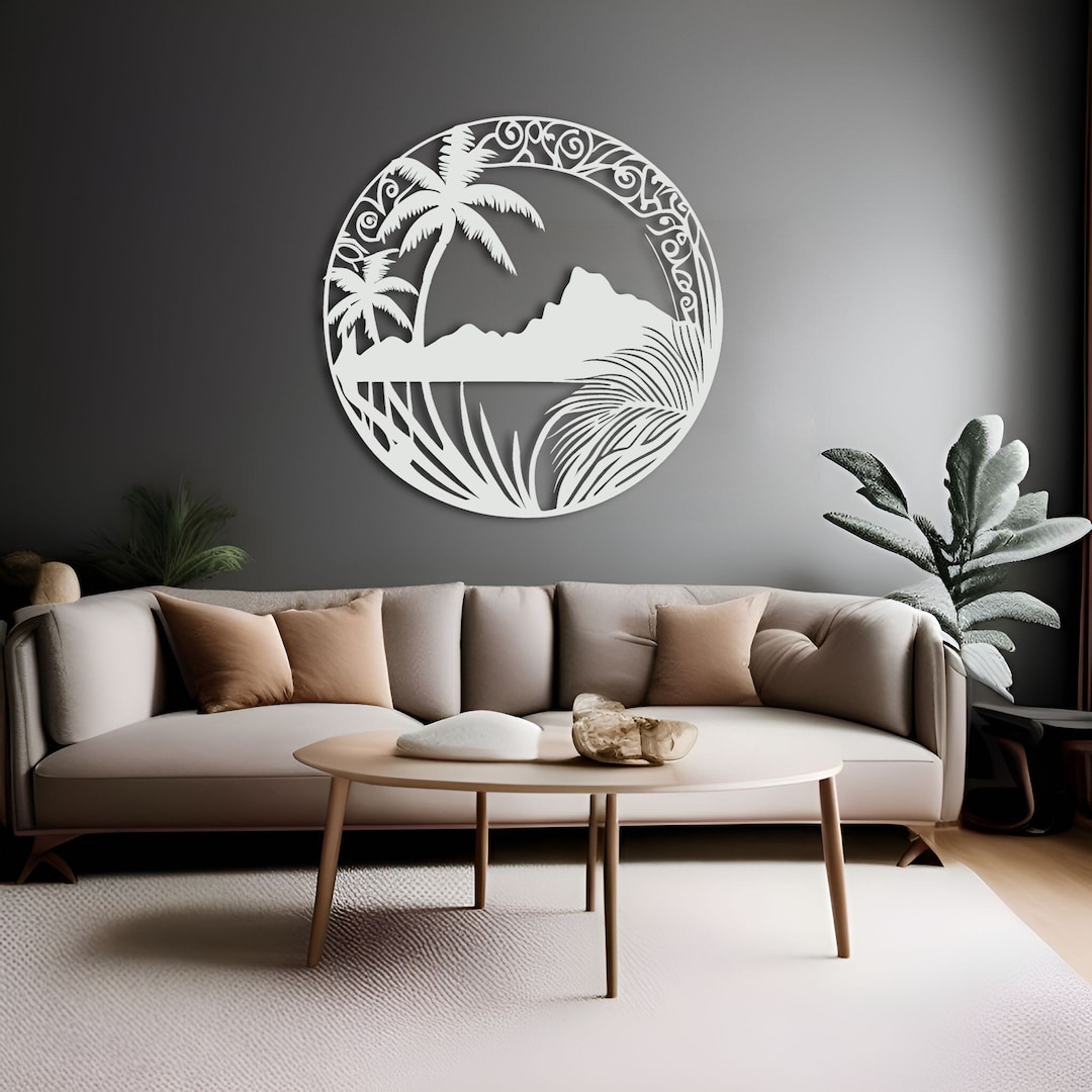 Coastal View Metal Wall Art Decor - Serene Beach Scenery for Your Home ...