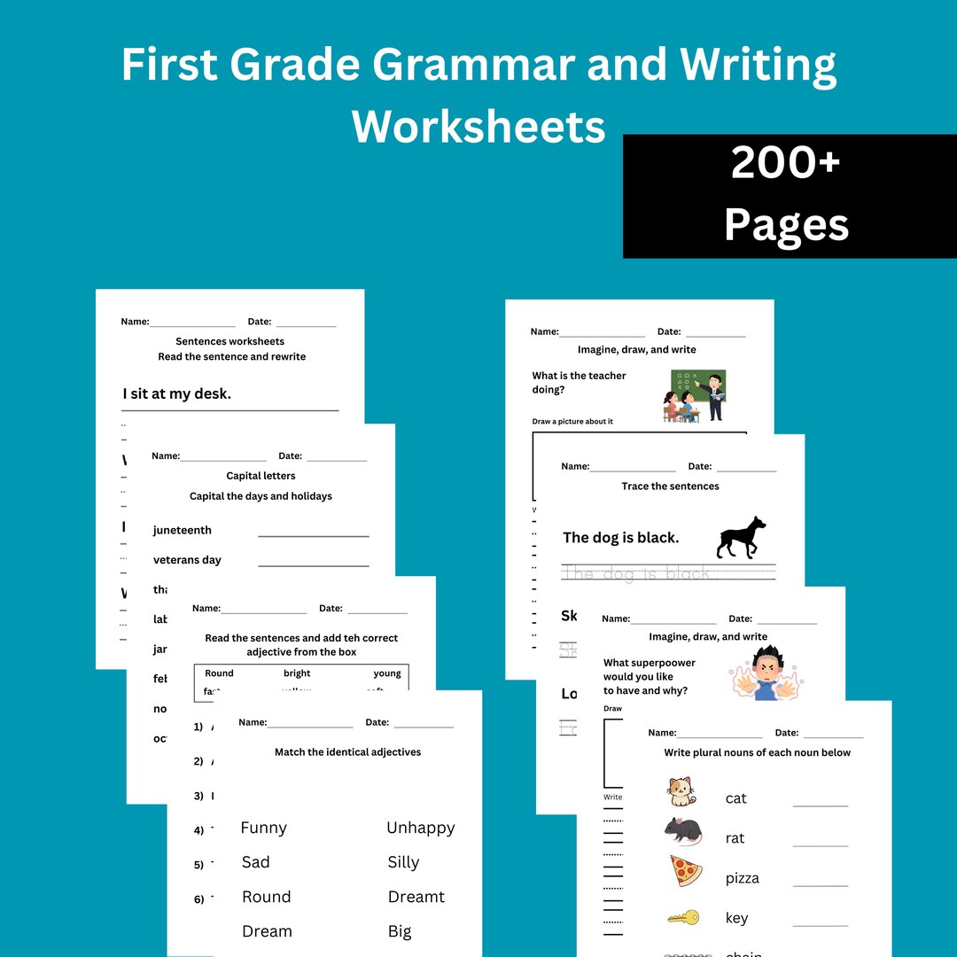 1st Grade Grammar & Writing Worksheets: Homeschool Activity (PDF ...