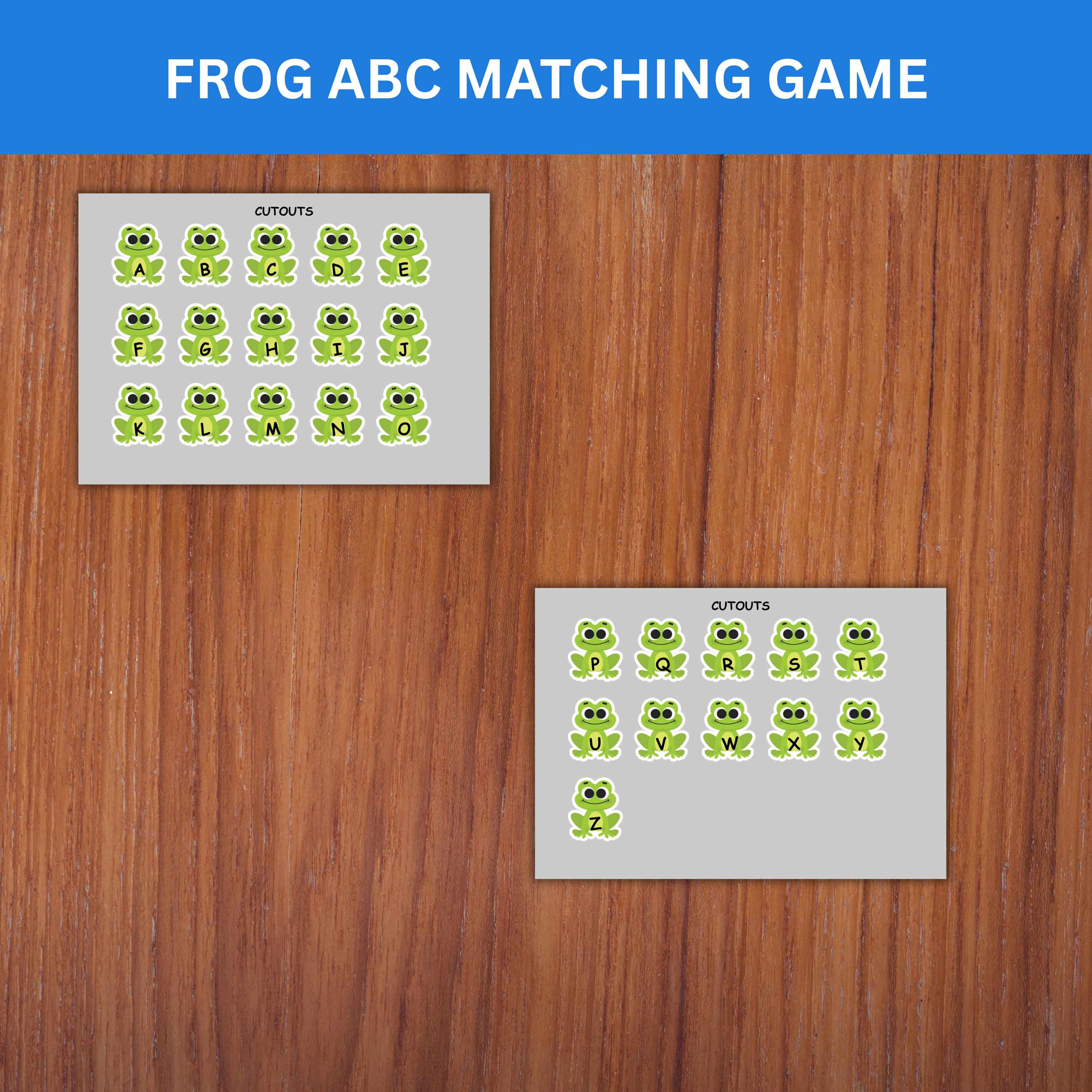 Frog Alphabet Matching Preschool Worksheet Printable Activity ABC Busy ...